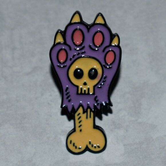 Jewelry | Spooky Green Skull Cat Paw Horror Enamel Pin | Poshmark